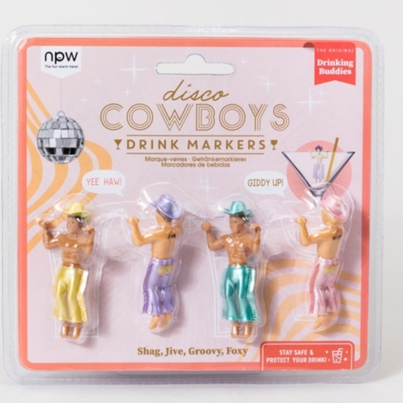 Party Supplies | New Drinking Buddies Disco Cowboys Drink Markers ...